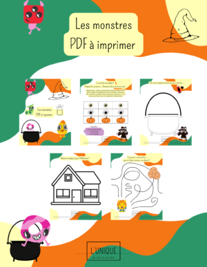 Atelier unique Fiches PDF Les monstres - L'unique Apprentissage